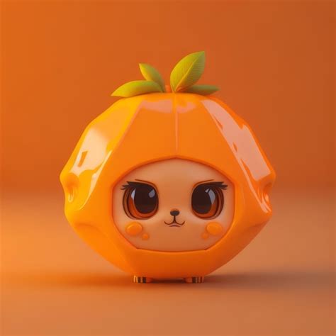 Premium Ai Image Orange Cute