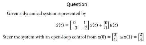 Solved Question Given A Dynamical System Represented By 0