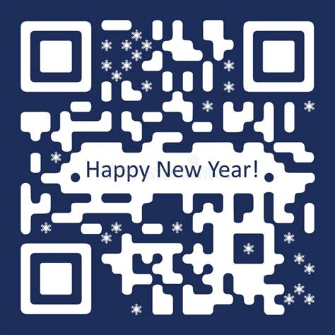New Year Card With QR Code Illustration Stock Vector Illustration Of
