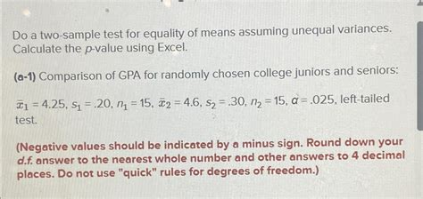 Solved Do A Two Sample Test For Equality Of Means Assuming Chegg Com