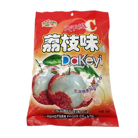 Hong Yuan Food Classic Hard Lychee Litchi Flavor Candy Dakeyi 350g Drasiangrocery