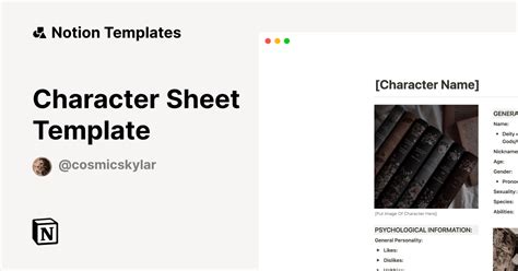 Notion Character Sheet Template