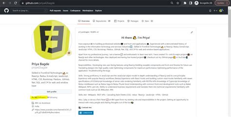 priya bagde ⭐ on linkedin github javascript typescript reactjs angularjs frontend react
