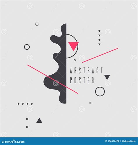 Trendy Abstract Background Composition Of Amorphous Forms And Lines Stock Vector Illustration