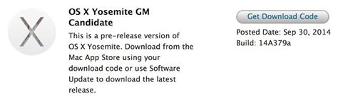 Apple Releases Os X Yosemite Golden Master Candidate To Developers
