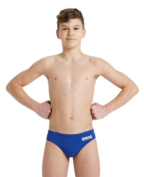 Bañador Slip Liso Arena Performance Para Niño Team Royal Blanco
