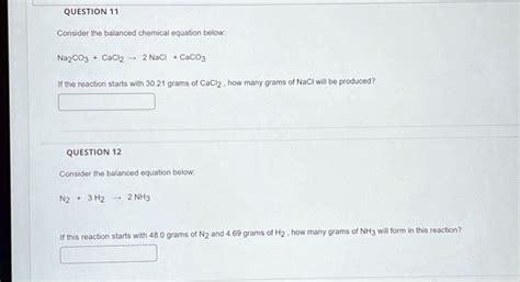 SOLVED Both Questions QUESTION 11 Consider The Balanced Chemical