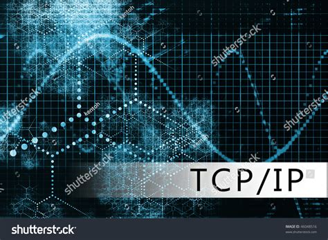 Tcpip In A Blue Data Background Illustration 46048516 Shutterstock