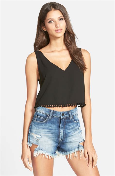 Leith Scallop Crop Top Nordstrom