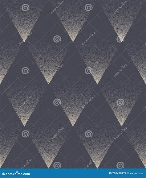 Elegant Neat Rhombus Grid Seamless Pattern Vector Dotwork Abstract Background Stock Illustration