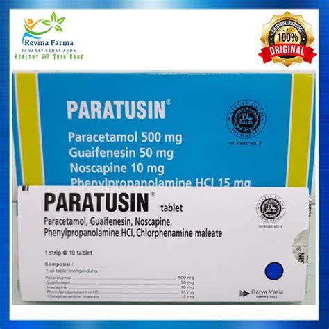 Paratusin Tablet 1 Strip Isi 10 Tablet Obat Batuk Pilek Flu Dan Demam