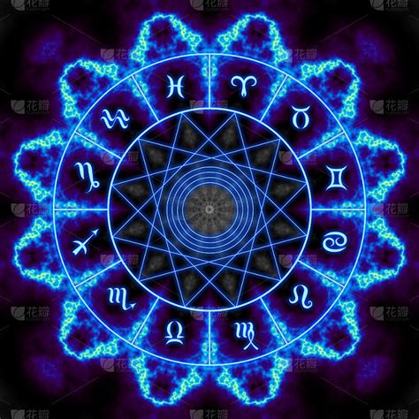有十二宫标志的神奇圆圈。
