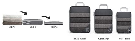 Gearific Pack Compression Packing Cubes für Koffer Reisetaschen Organizer Packwürfel für