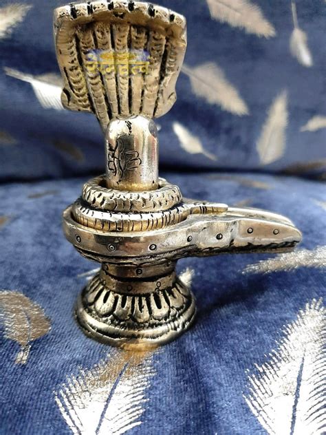 Brass Metal Shivlinga With Sheshnaaga Pooja Shivlinga For Maha Shivratri Pooja In Small Size 8