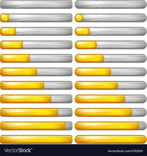 Progress Bars Set Royalty Free Vector Image VectorStock