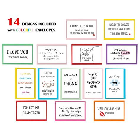 14 Mini Love Notes With Envelopes Love Notes For Husband Naughty Love