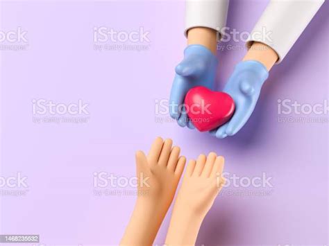아이의 손을 가슴으로 잡고 있는 장갑을 낀 의사의 손 의료 개념입니다 3d 렌더링 개념에 대한 스톡 사진 및 기타 이미지 개념 개념과 주제 건강관리와 의술 Istock