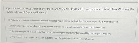 Solved Operation Bootstrap Was Launched After The Second