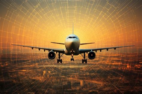 A Doubleexposure Of A Plane In Flight And An Intricate Air Traffic