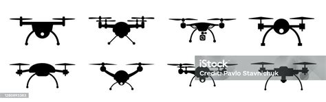 設置空中無人機圖示 四軸飛行器與相機圖示符號 股票向量向量圖形及更多商標圖片 商標 遙控交通工具 插圖 Istock