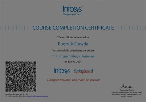 Poorvik Bg On Linkedin C Programming Infosysspringboard Continuouslearning Certification