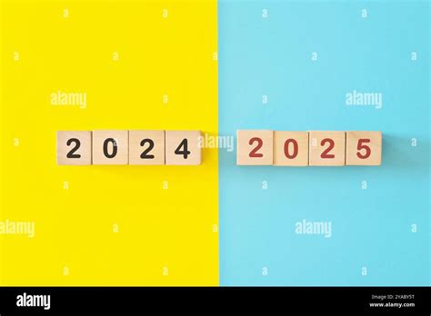 Transition Change Of Year 2024 To 2025 In Bright Blue And Yellow