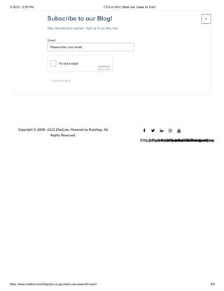 CPU Vs GPU Unleashing The Power Of Processing With ZNetLive PDF