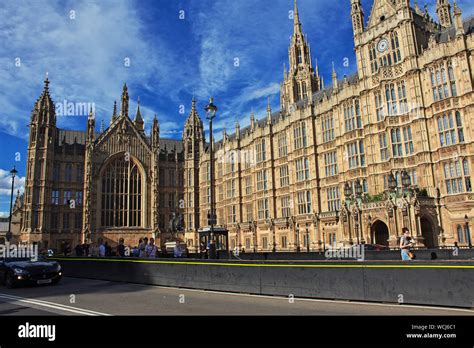 The Building Of British Parliament In London City England Stock Photo