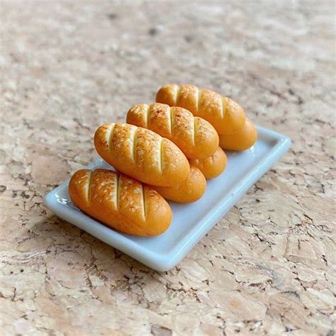 Miniature Bread On Ceramic Tray Miniature Bakery Miniature Sweet