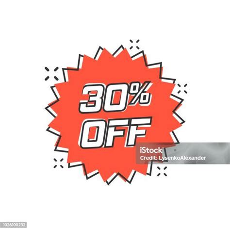 벡터 만화 스타일에서 만화 할인 스티커 아이콘입니다 판매 태그 그림 그림 프로 모션 30 할인 스플래시 효과 개념입니다 30에 대한 스톡 벡터 아트 및 기타 이미지 Istock