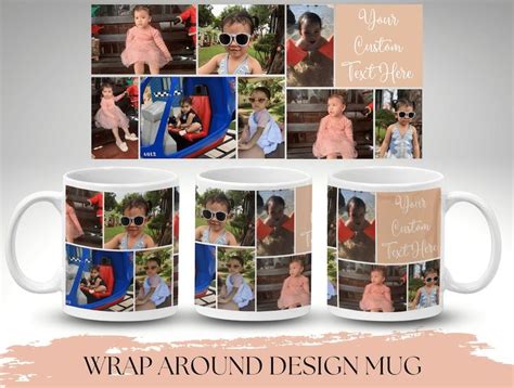 Custom Photo Collage Mug Photo Collage With Text Mug For His Or Her