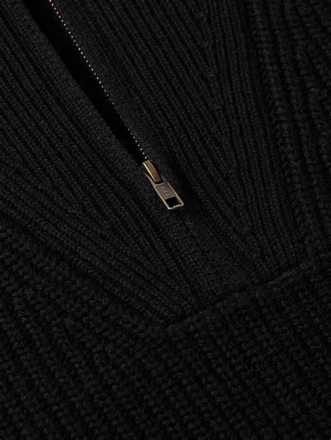 Nili Lotan Heston Ribbed Cashmere Half Zip Sweater For Men Mr Porter