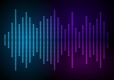 Égaliseur De Musique Couleur Ondes Sonores Abstrait Fond Violet Pour