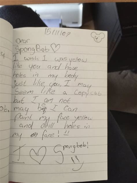 Jack Rowe Discovered Hilarious Spongebob Diary He Wrote When He Was Nine Metro News