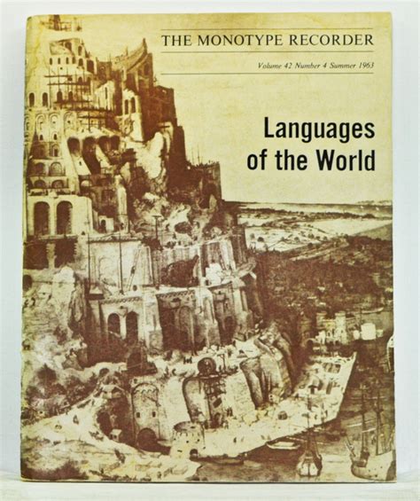 Languages Of The World That Can Be Set On Monotype Machines The