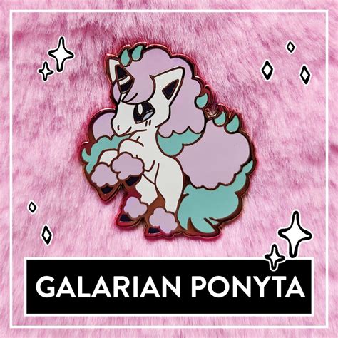 Galarian Ponyta Hard Enamel Pin Normal And Shiny Cute Rose Gold Pokemon