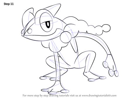 How To Draw Frogadier From Pokemon Pokemon Step By Step