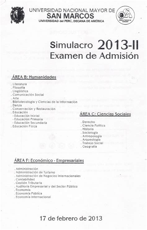Profe Richard 20 Simulacro Presencial De Examen De Admisión Unmsm