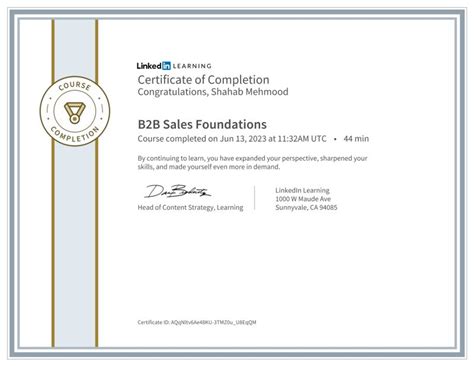 Shahab Mehmood On Linkedin Certificate Of Completion
