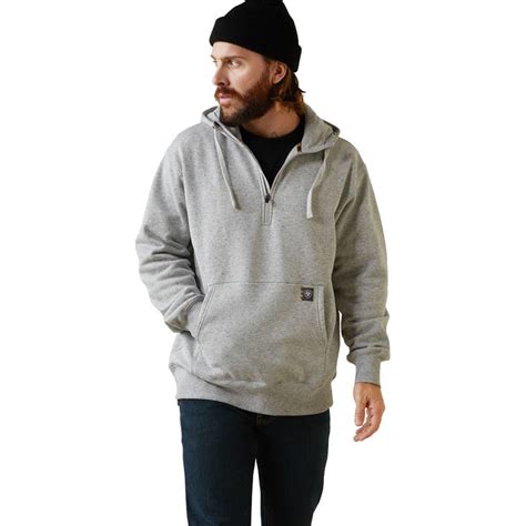 Ariat Mens Rebar Workman 14 Zip Hoodie