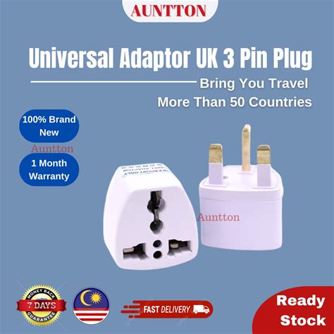 Auntton Universal Socket Plug Converter Adapter Travel Adaptor Uk 3