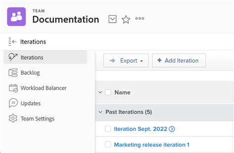 skapa en iteration adobe workfront