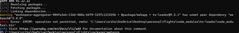 Javascript Error Eperm Operation Not Permitted Rmdir While Using Yarn Stack Overflow