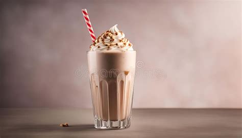 Delicious Milkshake With Whipped Cream And Sprinkles Stock Illustration