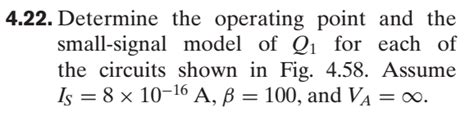 Solved Determine The Operating Point And The Chegg