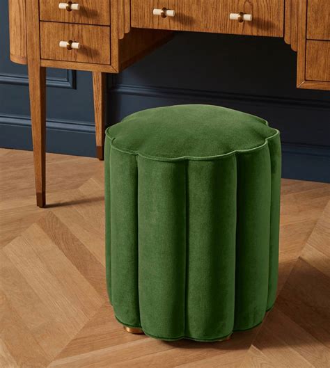 Scalloped Velvet Pouf Katie Considers