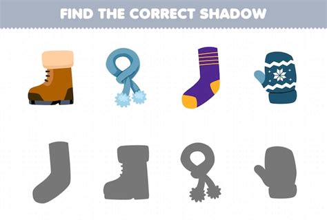 El juego educativo para niños encuentra la sombra correcta Vector Premium