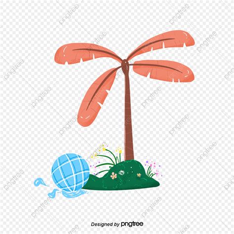 Coconut Palm Tree Clipart Transparent Background, Under The Coconut Tree In The Cool Summer ...