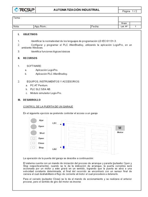Lab 03 Lenguajes De Programación Pdf Automatización Controlador Lógico Programable