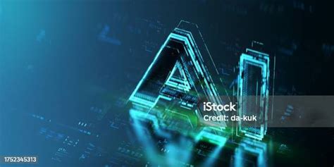 미래 기술 배경에 대한 디지털 Ai 홀로그램 Ai 진화의 생산성 기술 진보와 혁신의 세계에서 미래 지향적인 Ai 아이콘 Cgi 3d 렌더링 3차원 형태에 대한 스톡 사진 및